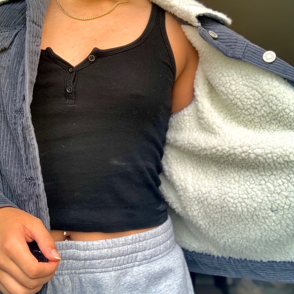 PacSun | Jackets & Coats | Pacsun Fur Lined Purple Corduroy Jean Jacket ...